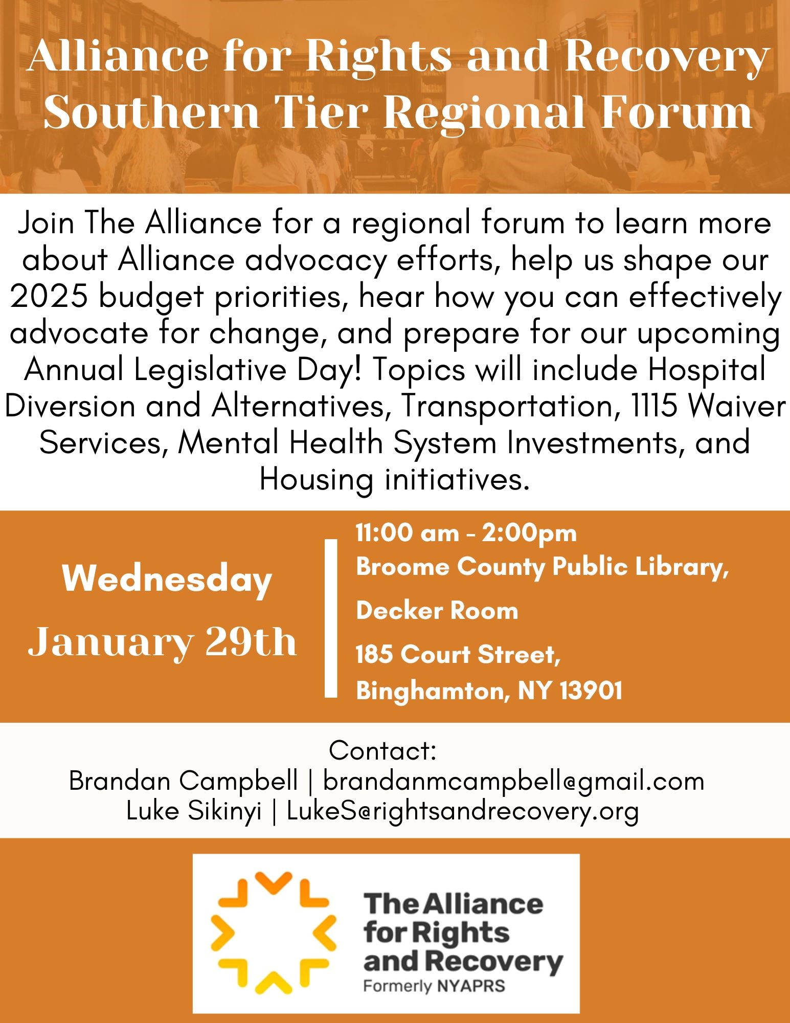 TODAY! Attend the Binghamton Forum: NYS Budget, Medicaid Waiver, Broome ...